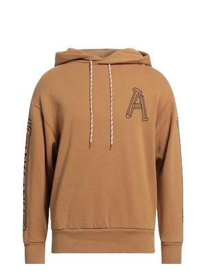 Aries Cotton Fleece Hoodie With Print - Camel