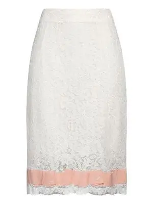 Dolce & Gabbana Midi Lace Pencil Skirt - White