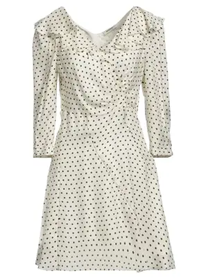 Sandro Mini Dress Ivory Viscose, Silk - White