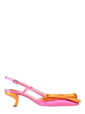 ROGER VIVIER Roger Vivier Two-Tone Satin Slingback Pumps Fuchsia