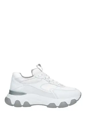 Hogan Sneakers In Soft Leather And Textile Fibers - White