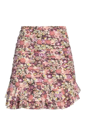 Isabel Marant Mini Skirt In Silk And Polyester - Red