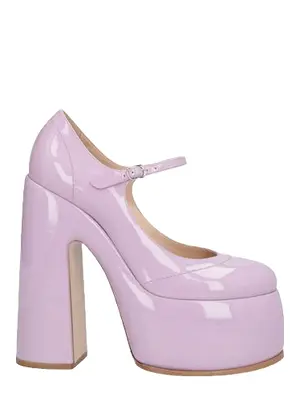 Casadei Sky Soft Leather Mary Jane Pumps - Purple