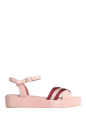Bally Calfskin And Textile Fiber Sandals - Pink