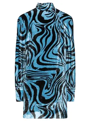 Philosophy Di Lorenzo Serafini Zebra-print Mini Dress - Blue