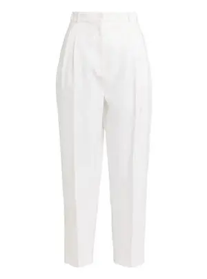 Elisabetta Franchi Tapered High-Waisted Pants White