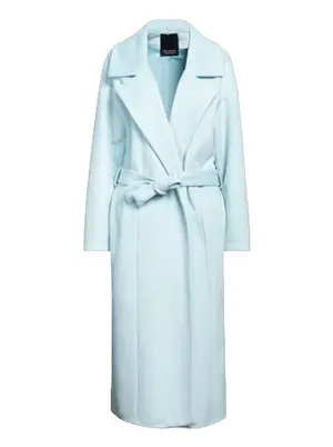YES LONDON Belted Long Coat Blue