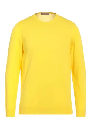 CRUCIANI Knitted Cotton Sweater - Yellow
