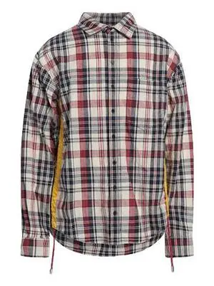 DSQUARED2 Man Shirt Red Size 42 Linen, Cotton, Elastane