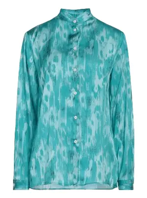 Roberto Cavalli Leopard-print Satin Shirt - Blue