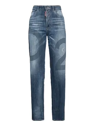 Dsquared2 Jeans In Cotton, Elastane And Cow Leather - Blue