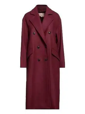 TWINSET Wool-Blend Double-Breasted Coat Red