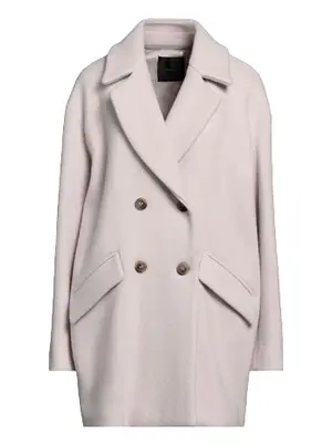 Pinko Coat In Virgin Wool And Polyamide Off White