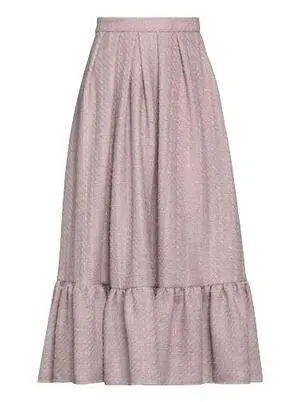 Elisabetta Franchi Midi Pleated Tweed Skirt - Pink