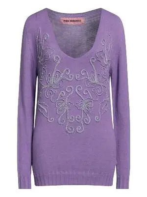 PINK MEMORIES Knit Sweater With Appliqués - Purple