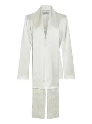 Gabriela Hearst Single-breasted Blazer With Fringes - White