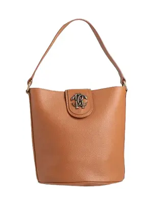 Roberto Cavalli Leather Bucket Bag Beige