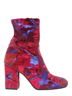 POLLINI Floral Ankle Boots - Red