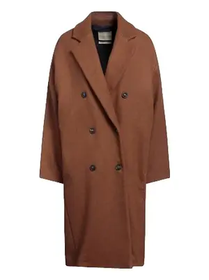 Momoni Brushed-Felt Double-Breasted Coat Brown
