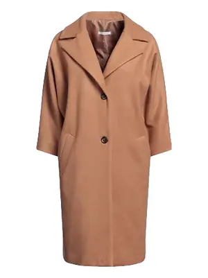 BIANCOGHIACCIO Coat In Acrylic, Polyester, And Wool Beige