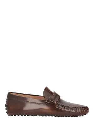 TOD'S Loafers In Calfskin With Logo - Brown