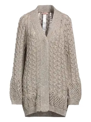 TWINSET Cardigan In Polyester And Polyamide Silver