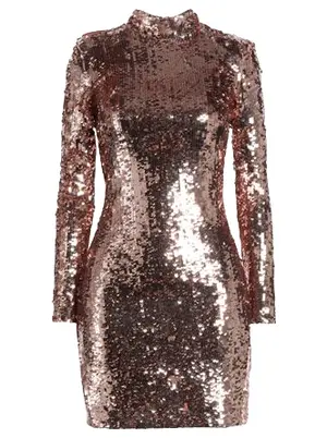 Elisabetta Franchi Mini Sequined Dress Orange