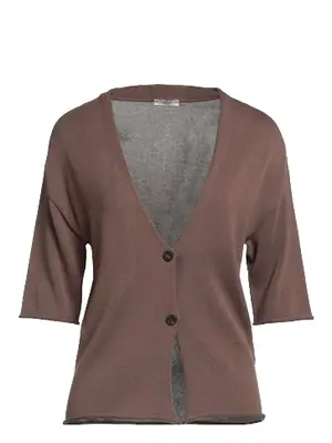 Peserico Knitted Cotton Cardigan Brown