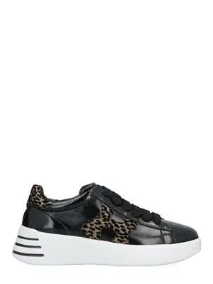 Hogan Leather Flatform Sneakers - Black