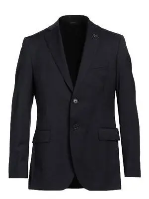 TOMBOLINI Man Blazer Charcoal Size 40 Virgin Wool Blue