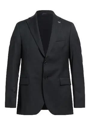 TOMBOLINI Man Blazer Charcoal Size 40 Virgin Wool Grey