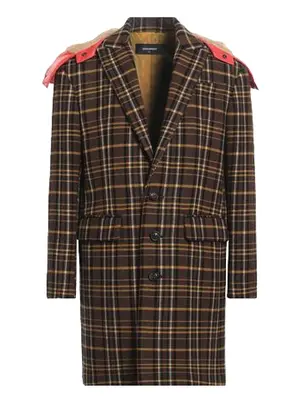 Dsquared2 Tartan Virgin Wool Coat - Beige