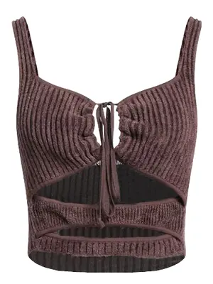 ANDREĀDAMO Knit Viscose Blend Top Brown