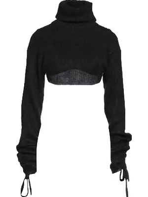 ANDREĀDAMO Turtleneck Knit Top - Black