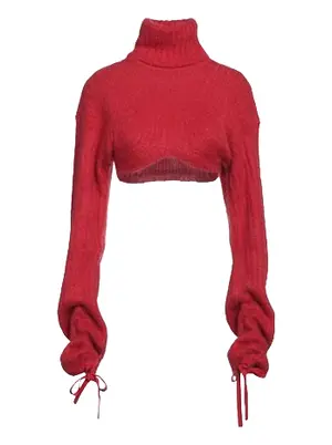 ANDREĀDAMO Turtleneck Knit Top Red