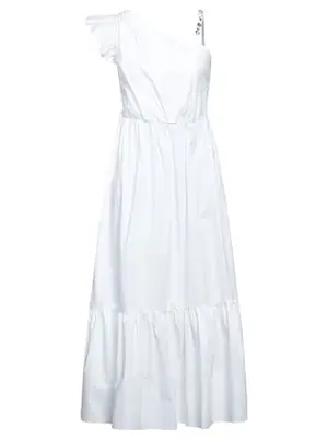 Pinko Midi Flared Poplin Dress - White
