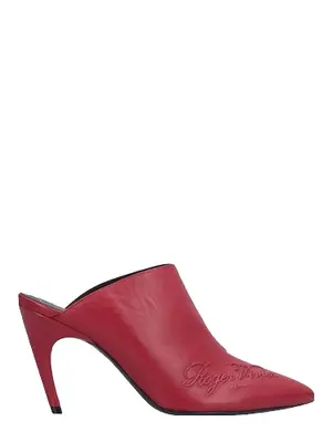 ROGER VIVIER Leather Mules - Red