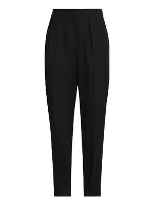 Emporio Armani Plain High-Waisted Tapered Pants Black