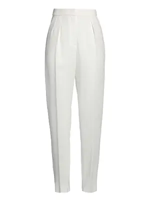 Emporio Armani Plain High-Waisted Tapered Pants White