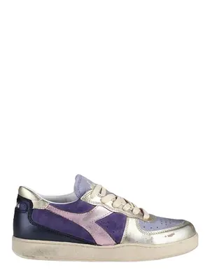 DIADORA HERITAGE Mi Basket Low Metal Pigskin Sneakers - Purple