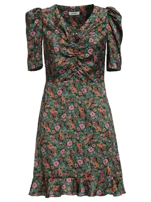 Sandro Mini Dress With Floral Design - Green