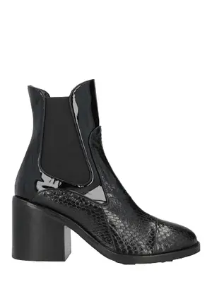 FABRIZIO VITI Ankle Boots With Snakeskin Print - Black
