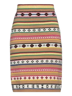Kenzo Knitted Pencil Midi Skirt - Beige