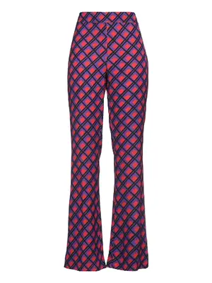 JUCCA Geometric Print Flared Pants - Purple