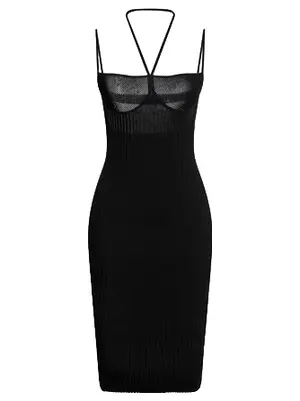 ANDREĀDAMO Bodycon Knit Midi Dress - Black