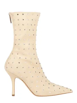 Paris Texas Suede Ankle Boots With Appliqués - White