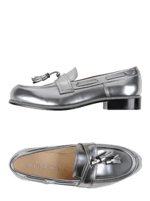 JIMMY CHOO Leather Loafers - Silver