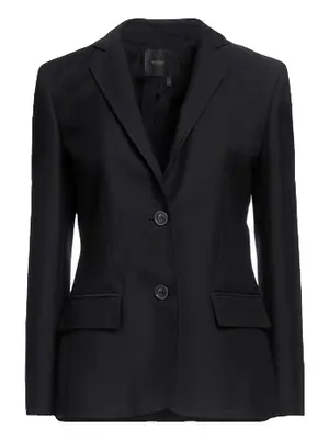 Agnona Single-breasted Flannel Blazer - Black