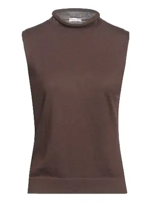 Rossopuro Cashmere Turtleneck Top Brown