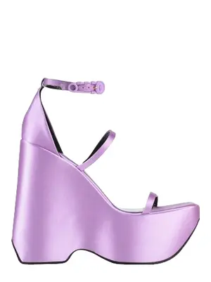 Versace Sandals With Sculpted Heel - Purple